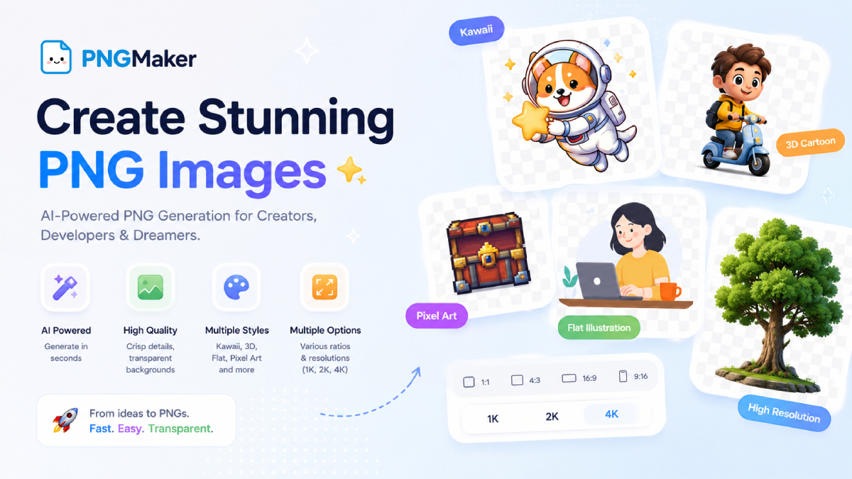 PNGMaker – AI Transparent PNG Generator from Text Prompts
